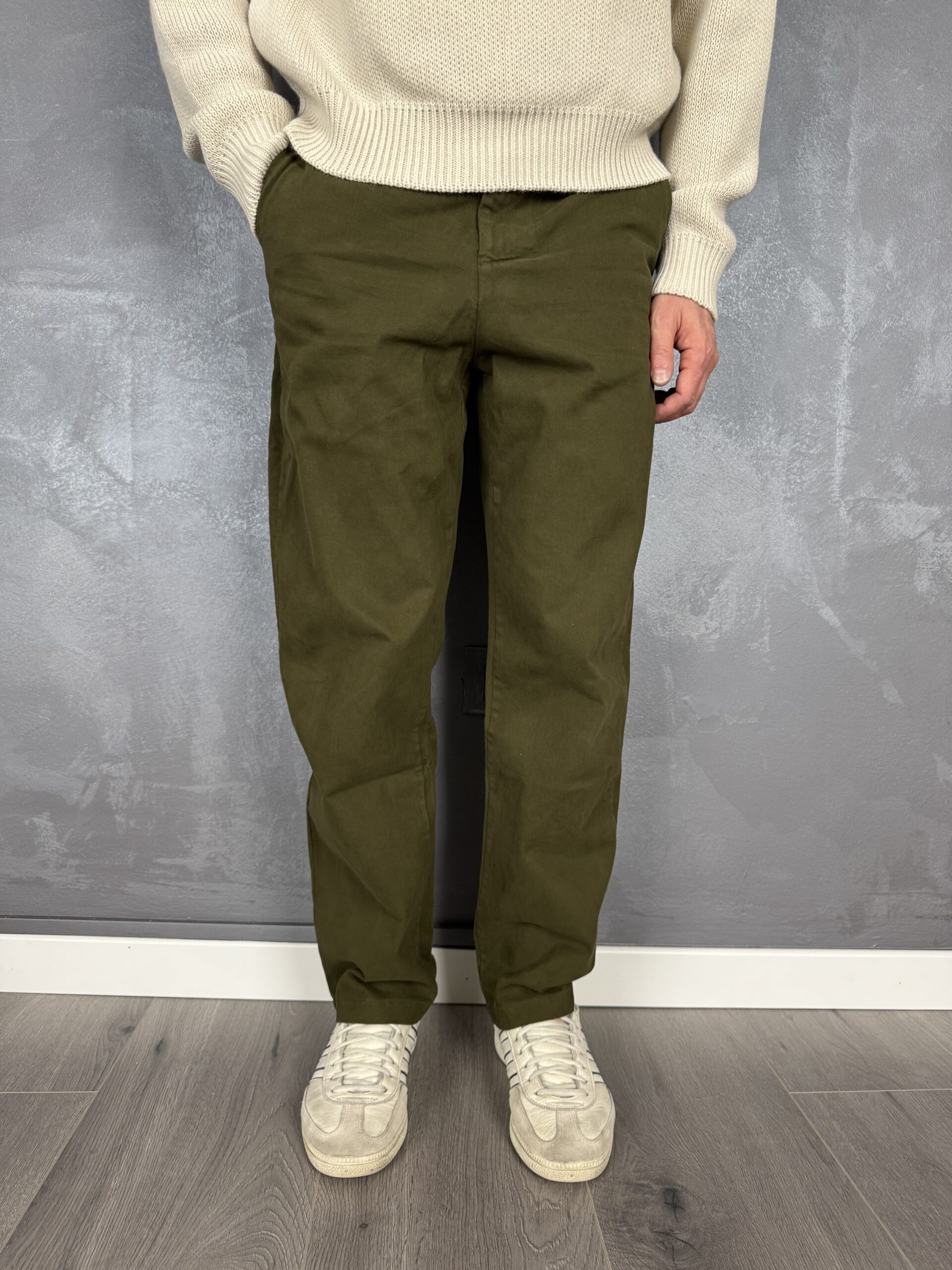 BL11 pantalone loose fit cotone cammello | Estasi Fashion